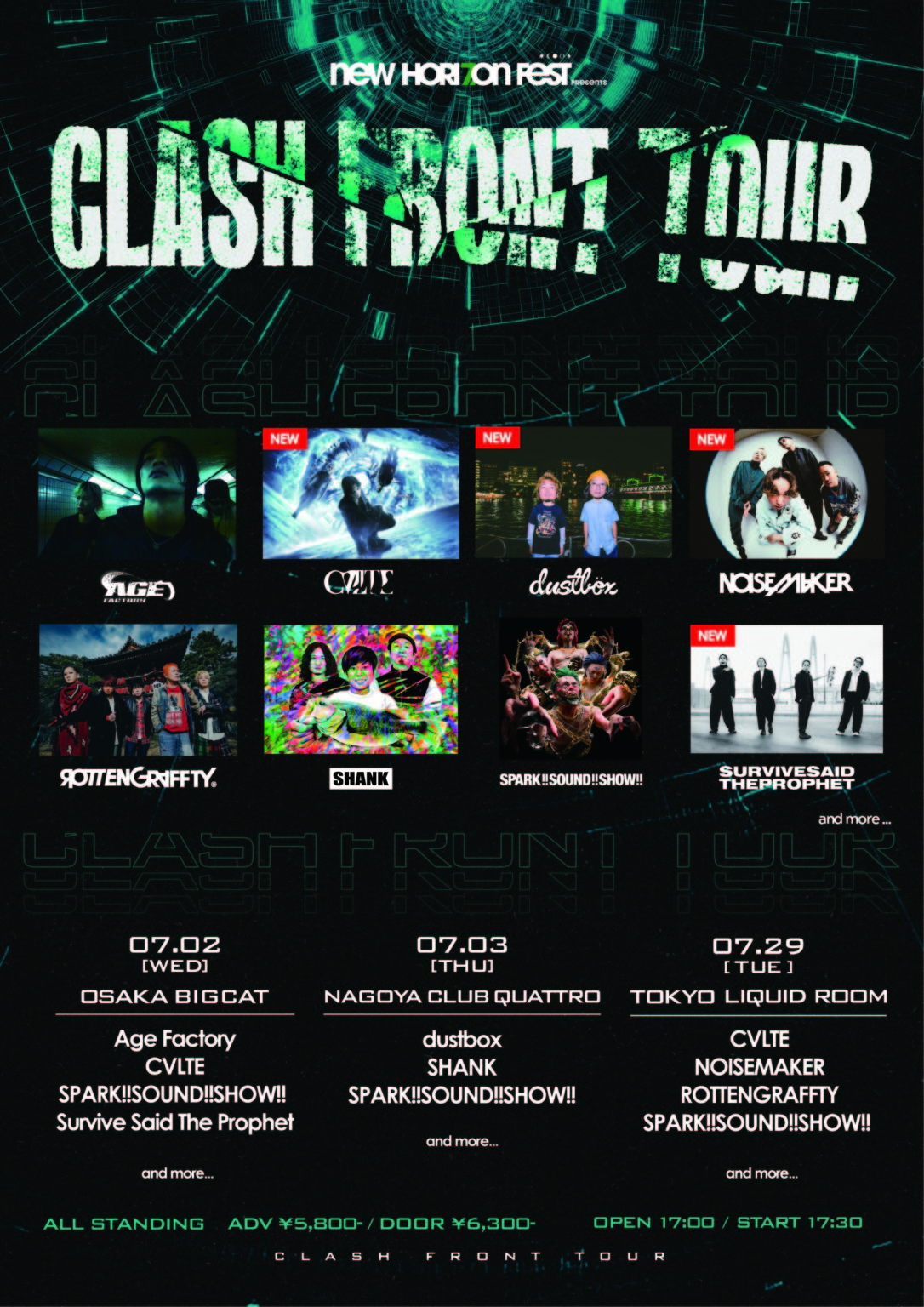 NEW HORIZON FEST presents 「CLASH FRONT TOUR」 第2弾出演アーティスト解禁! | PUNKLOID